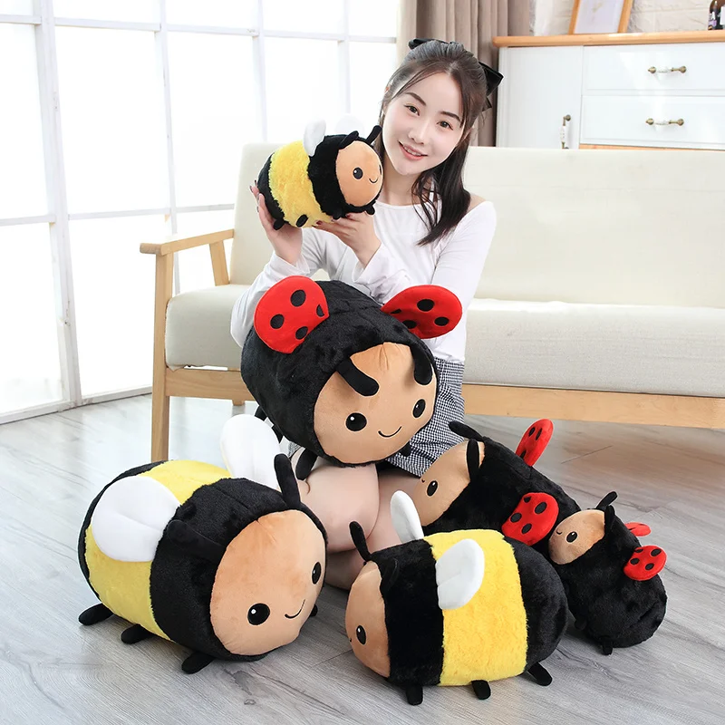 20 40CMKawaii Plush Bee Ladybug Baby Toys Lmitation Rabbit Fur Fabric ...