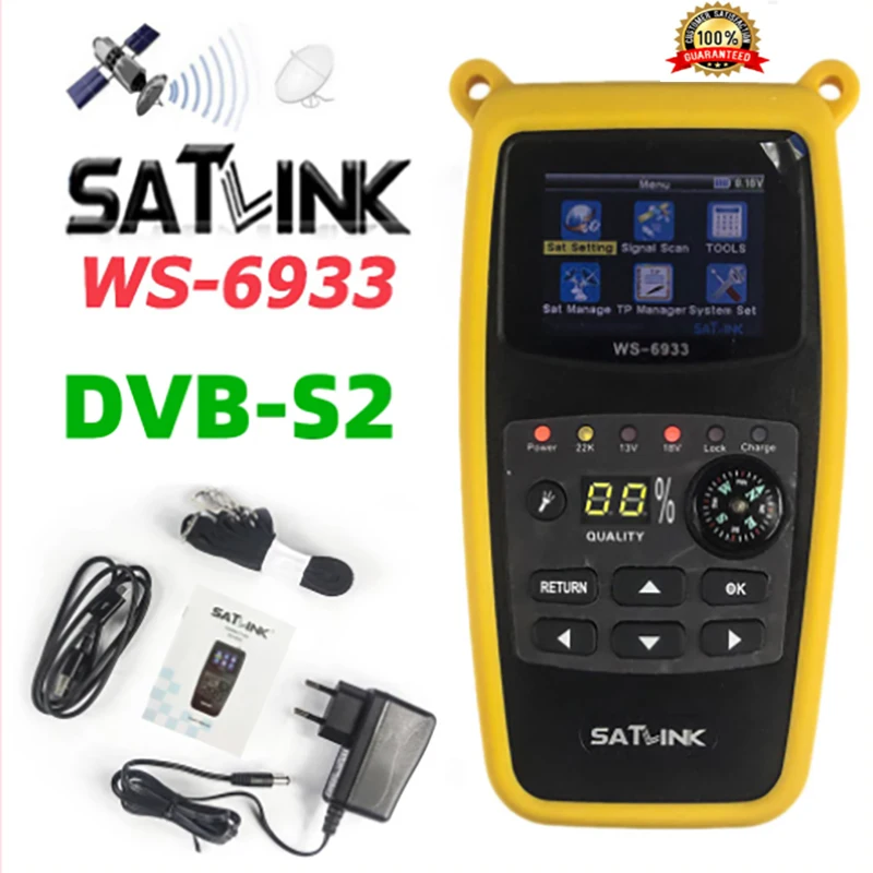 Genuine-Satlink-WS-6933-with-battery-Satellite-Finder-DVB-S2-FTA-CKU ...