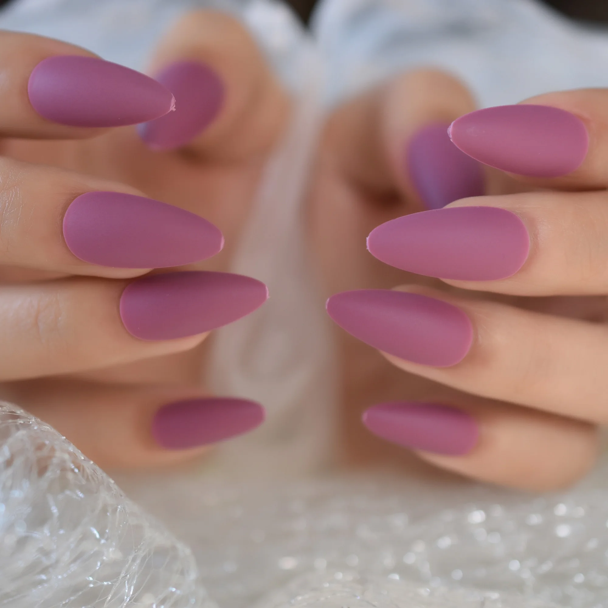 Purple Matte Acrylic Nails