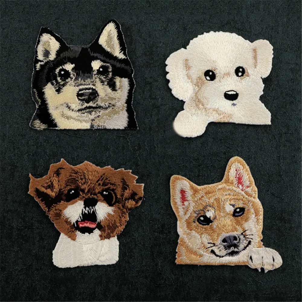 Embroidery Sticker Applique Dog | Dogs Patches Clothing | Patch Sewing ...