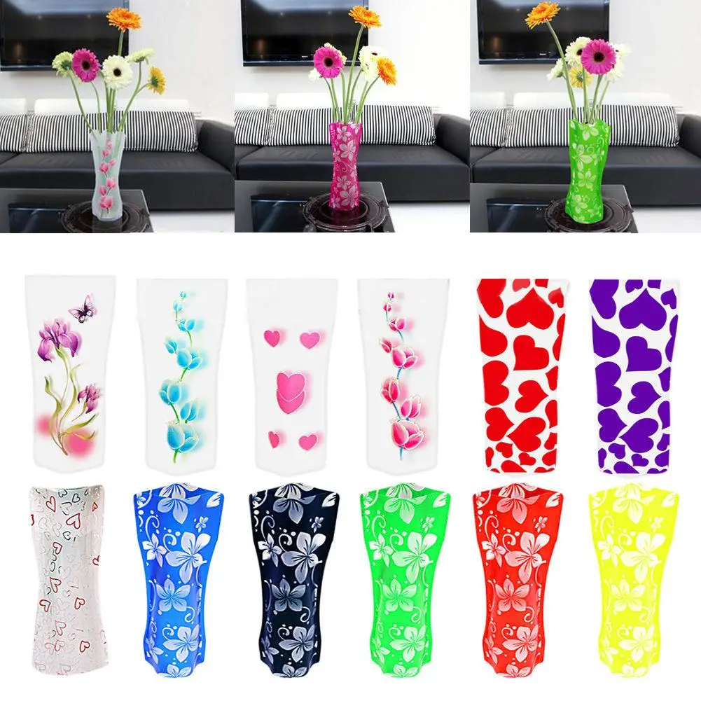 1Pc-PVC-Durable-Foldable-Flower-Vase-Unbreakable-Plastic-Transparent ...