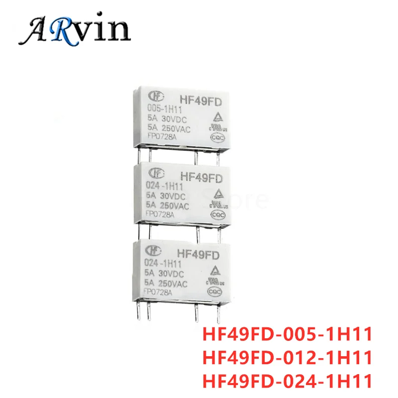 5PCS-LOT-Relay-HF49FD-HF49FD-005-1H11-HF49FD-012-1H11-HF49FD-024-1H11 ...