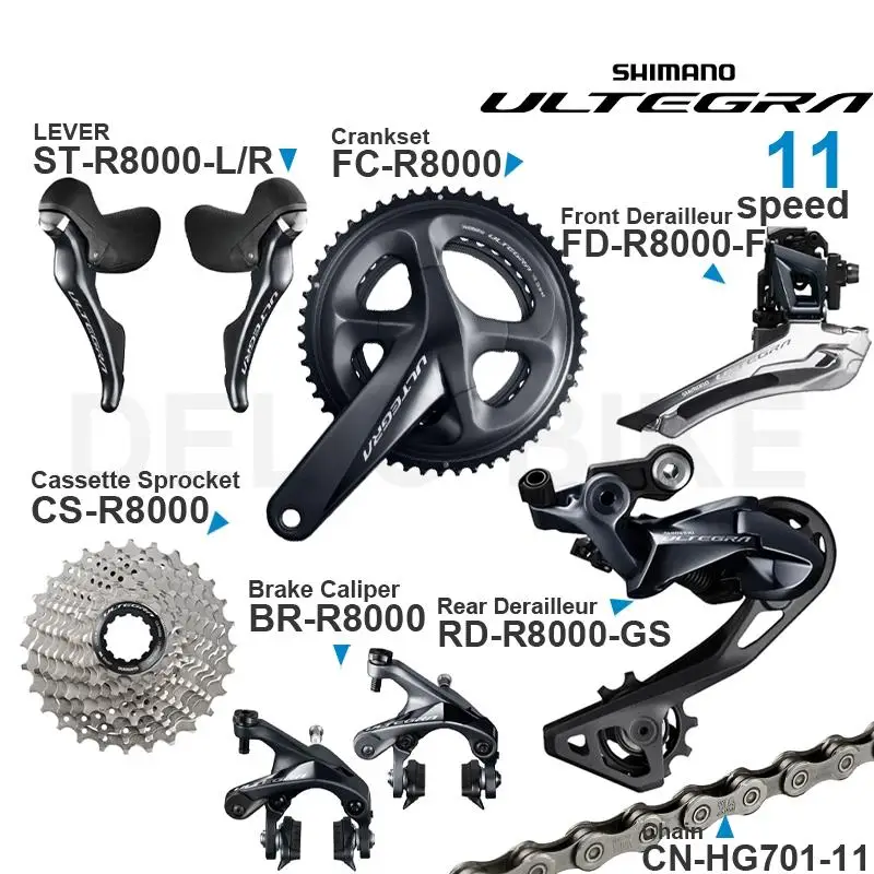 SHIMANO ULTEGRA R8000 11v Road bike Groupset with Brake ST Lever ...