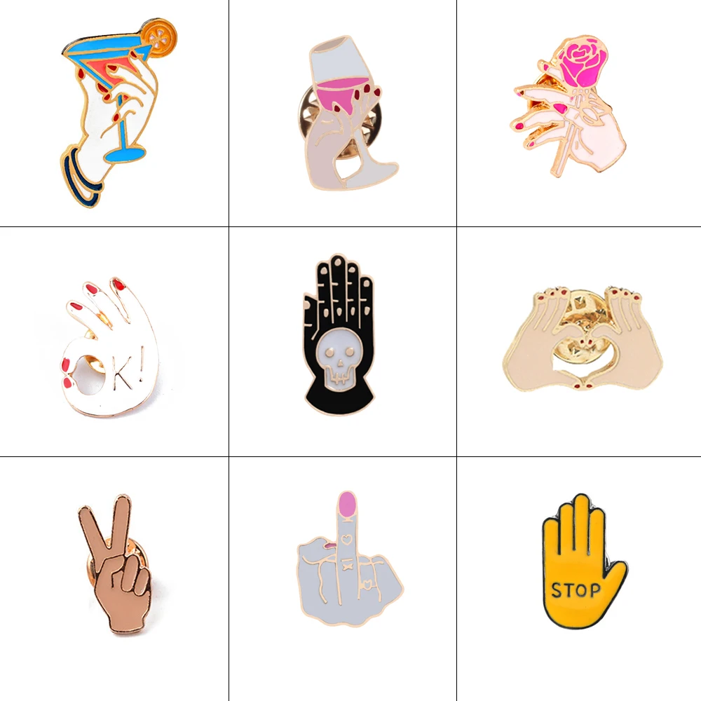 Gesture-Collection-Sign-Language-OK-Okay-YEAH-Red-Nails-Heart-Hand ...