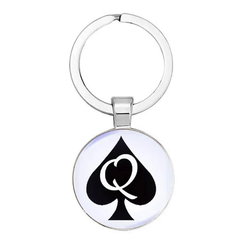 New-Peach-Heart-Letter-Q-Queen-Keychain-Personality-Poker-Spades-Q-Club ...