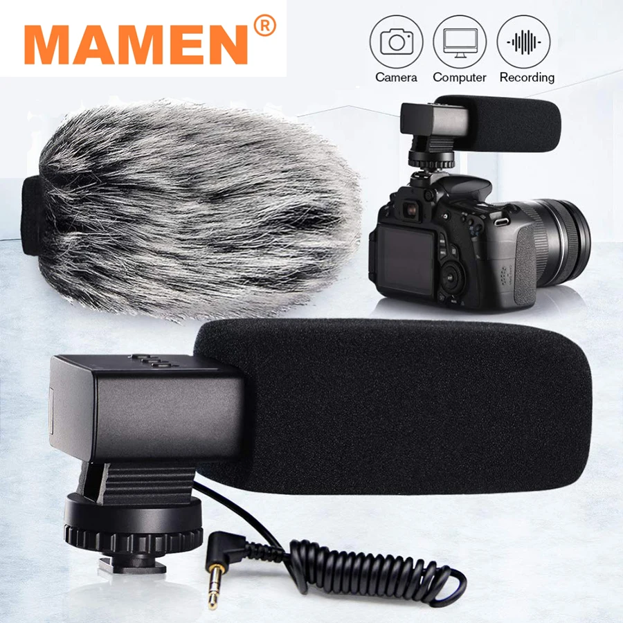 MAMEN Aluminum Alloy Camera Microphone Condenser Recording Microphone 3 ...