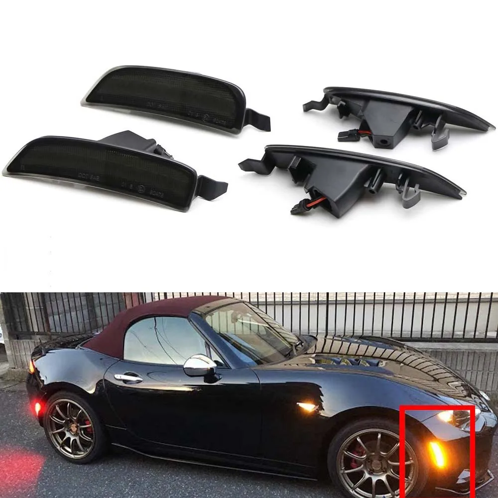 Front Red or Back Amber LED Side Marker Bumper Fender Turn Signal Light ...