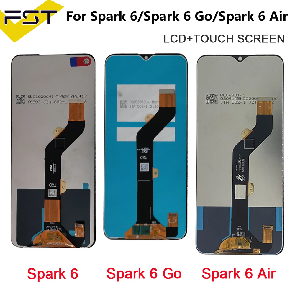 Écran Tactile Lcd Pour Tecno Spark 6 Ke7, Numériseur À Assembler, Nouveau Pour Tecno Spark 6 Go ...