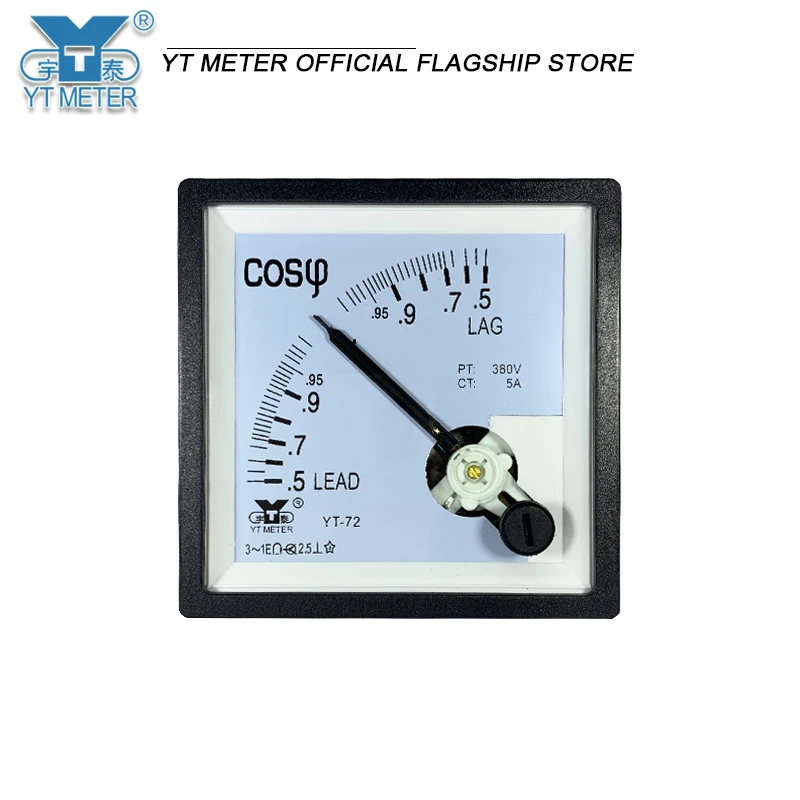 Yt72 three phase power factor meter cos380v 100V 5A pointer-101 AC ...