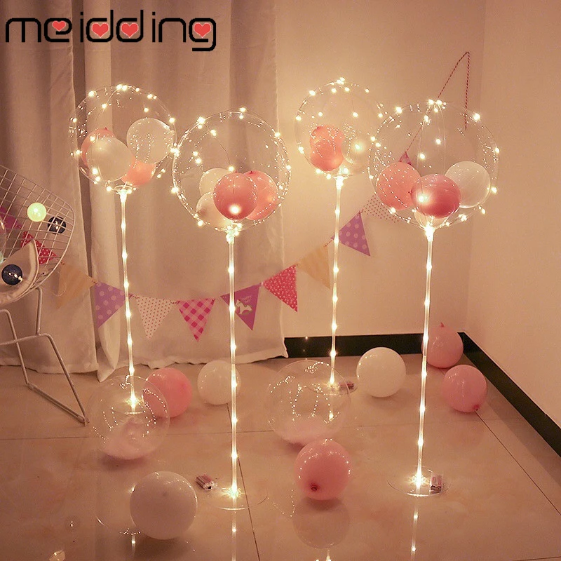 Birthday Party Decor Led Balloon Column Stand With Base Transparent ...