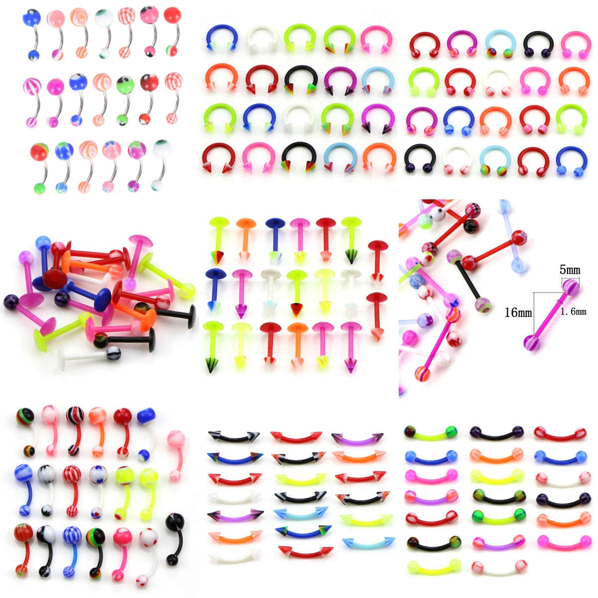 20Pcs-Colorful-Flexible-Mix-Color-Silicone-Belly-Piercing-Navel ...