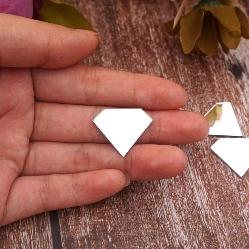 100pieces 2cm Small Diamond Sticker Acrylic Mirrors Home Decor DIY Kid ...