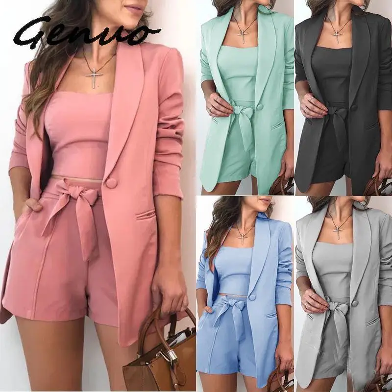 Genuo Модный комплект из 3 предметов летние женские модные шорты на ...