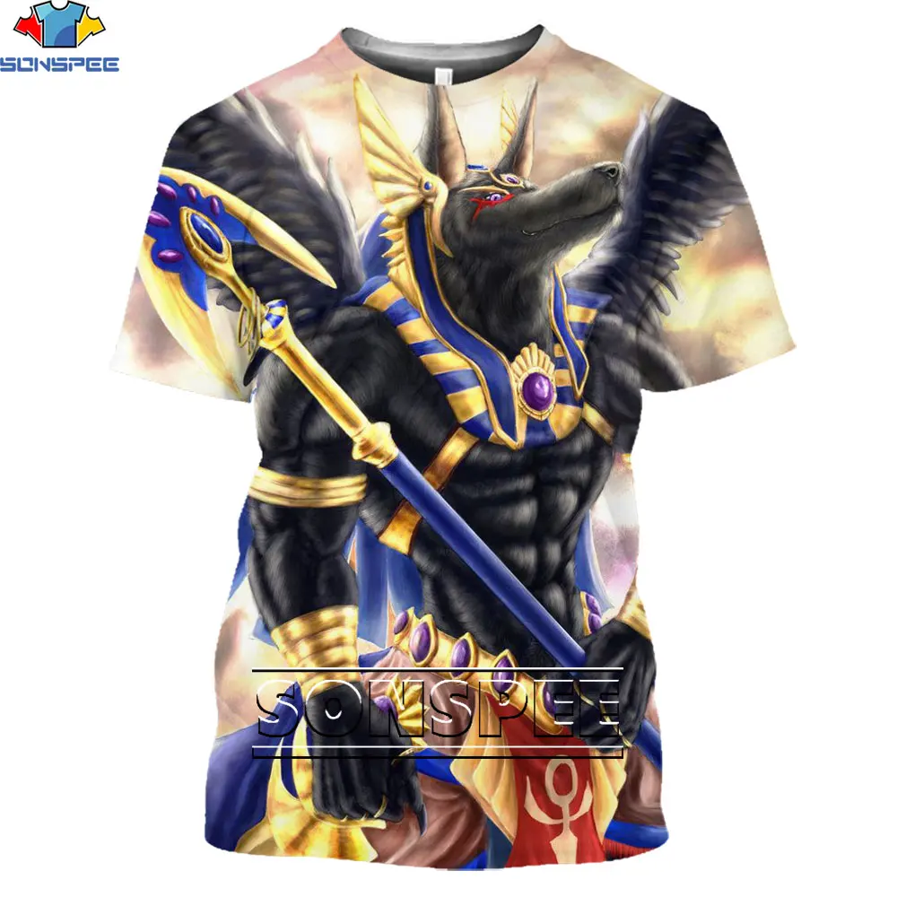 SONSPEE Horus Ancient Horus Egyptian God Eye Of Egypt Pharaoh Anubis Face 3dPrint T shirt Men ...