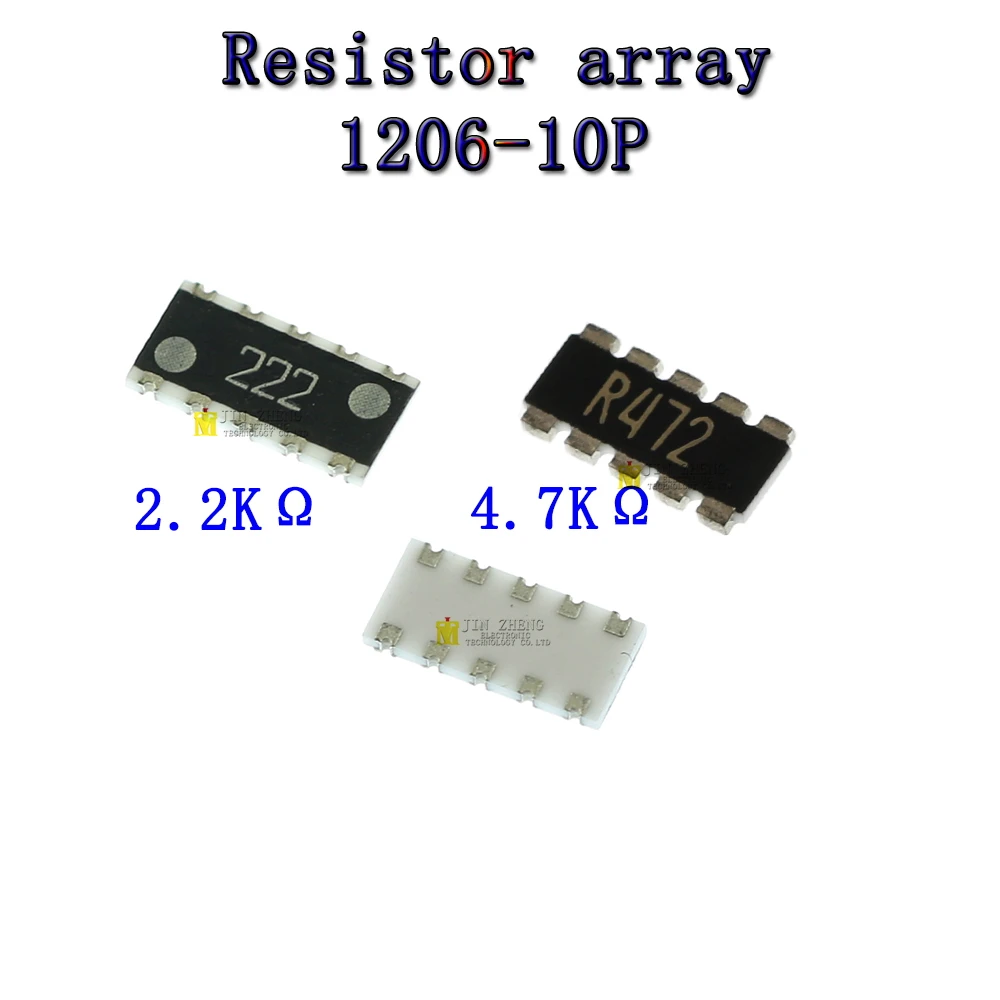 10pcs 1206 10pin SMD exclusion Network Resistor array ohm 4.7K 2.2K ...