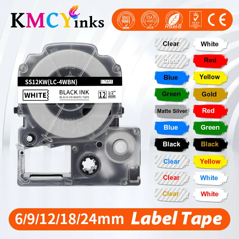 KMCYinks-SS12KW-LC-4WBN-12mm-Compatible-for-EPSON-Label-Maker-LW-300-LW ...