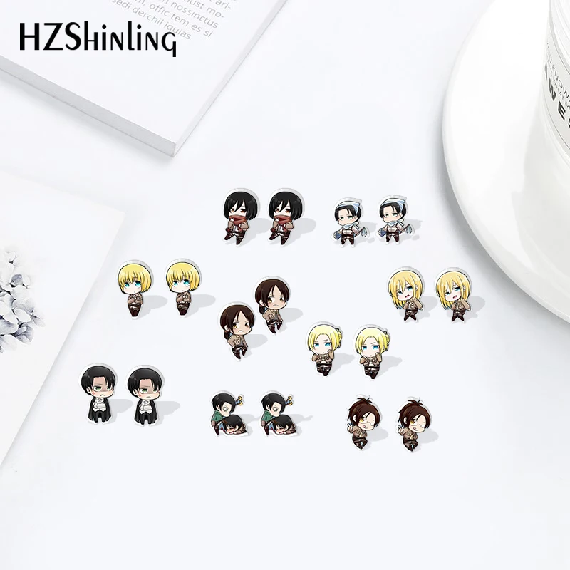 New Arrival Anime Attack On Titan Acrylic Resin Earrings Stainless ...