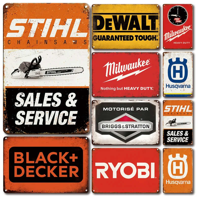 Retro Tool Parts Logo Metal Poster Plate Vintage Tools Room Decoration ...
