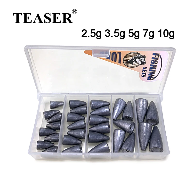 TEASER-Sinker-Box-2-5g-3-5g-5g-7g-10g-Bullet-Weight-Sinker-Fishing ...
