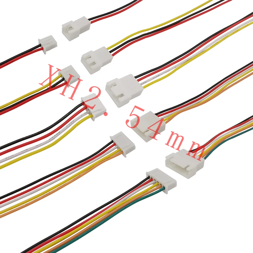 Jst xh2.54mm conector, jst xh xh2.54, adaptador de bloco de passo, 20cm, 26awg 2/3/4/5/6 pinos ...