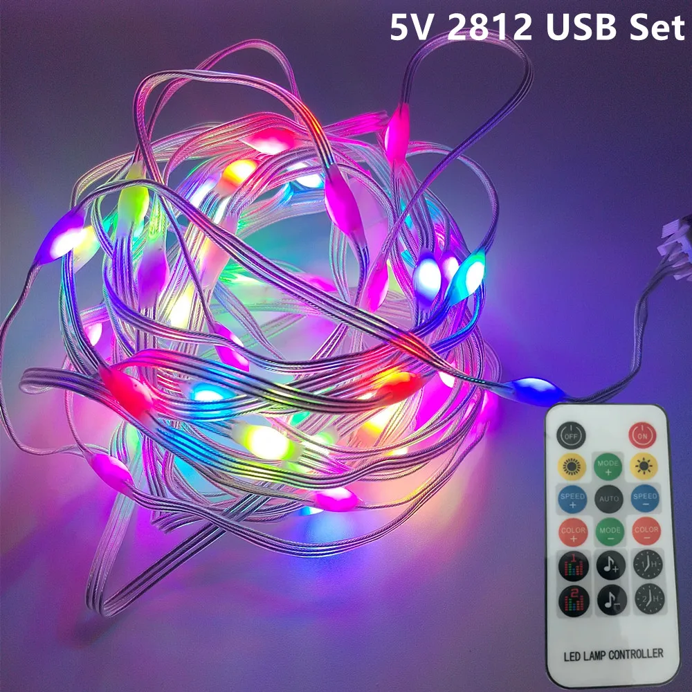 5V-USB-5m-2812B-Led-string-Music-Sound-Control-WS2811-RGB-Addressable ...