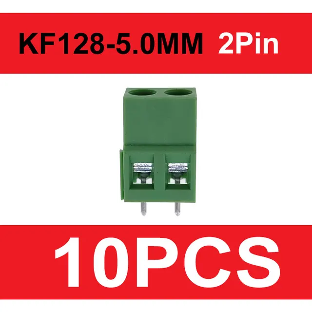 DG/KF128 5.0mm/5.08 PCB Screw Terminal Block Connector 2P 3P 4P 5P 6P ...