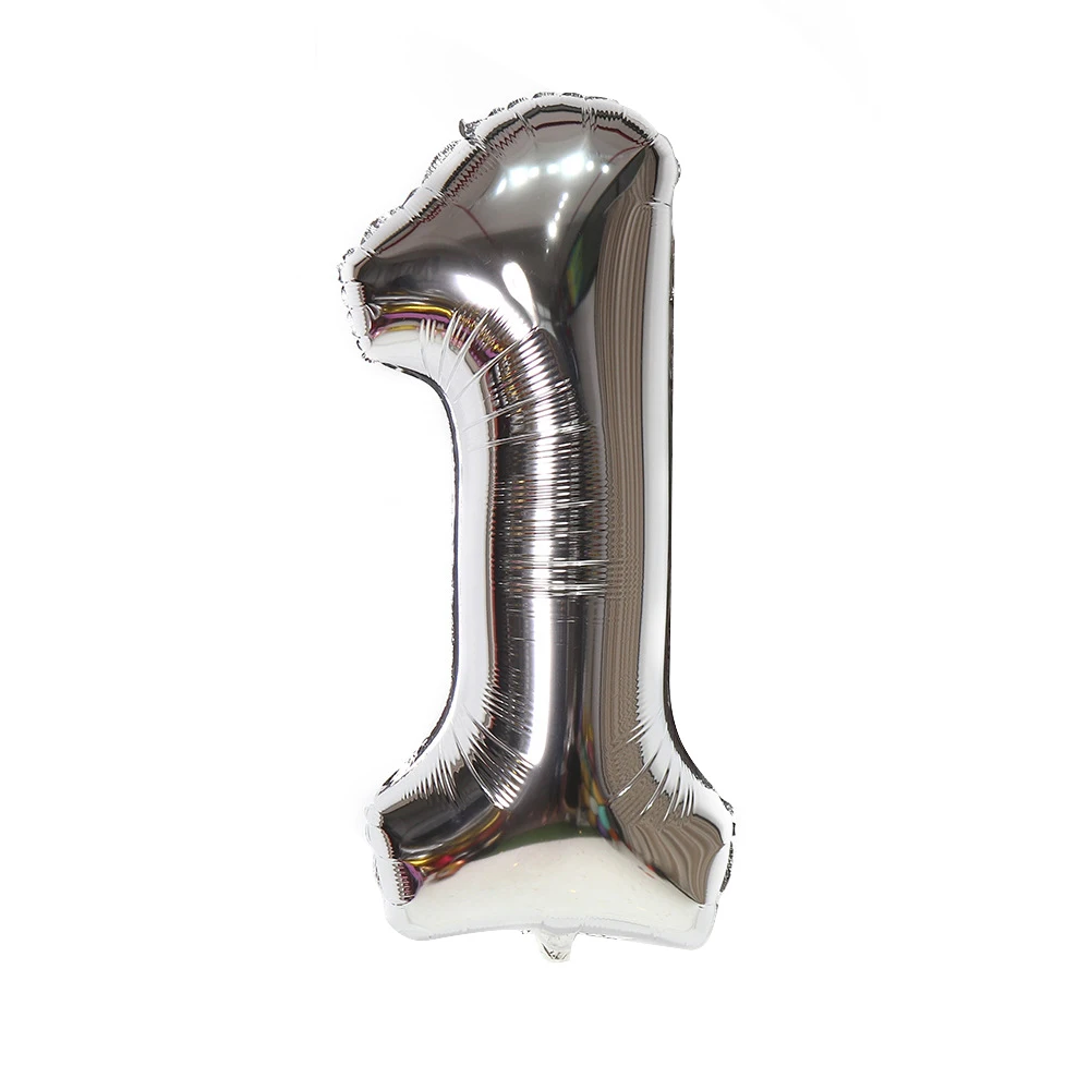 Globos con letras y números de aluminio de estilo negro plateado para ...