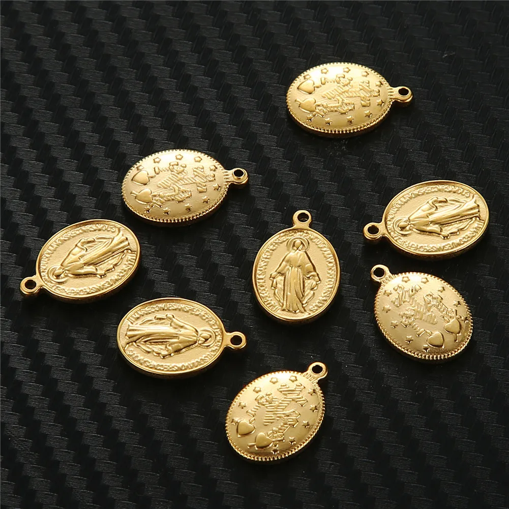 5pcs/lot Oval Stainless Steel Religious Jesus Charms Pendant For ...