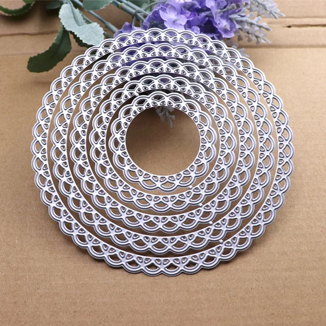 12cm Lace Round Die Circle Metal Cutting Dies Scrapbooking Die Cut for ...