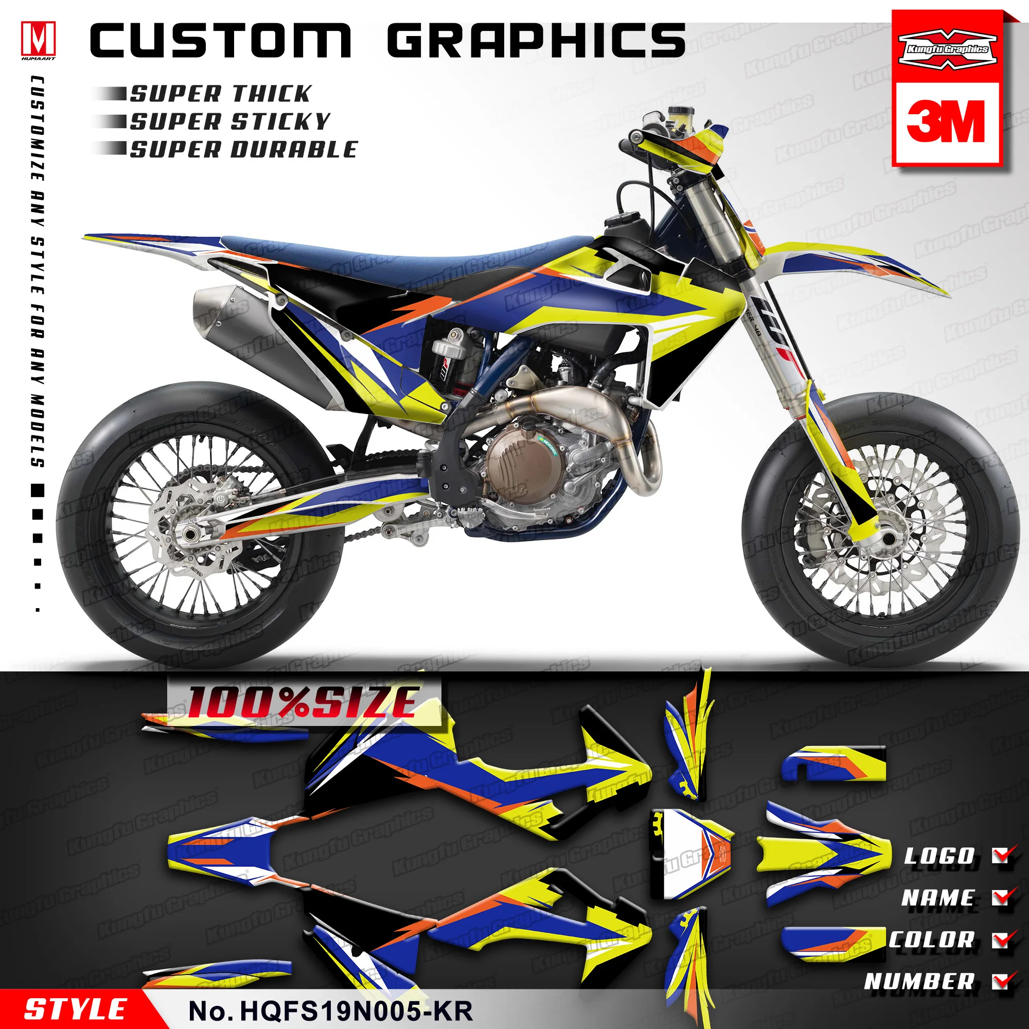 KUNGFU-GRAPHICS-Personalised-Sticker-Decals-Kit-for-Husqvarna-TC-FC-TX ...
