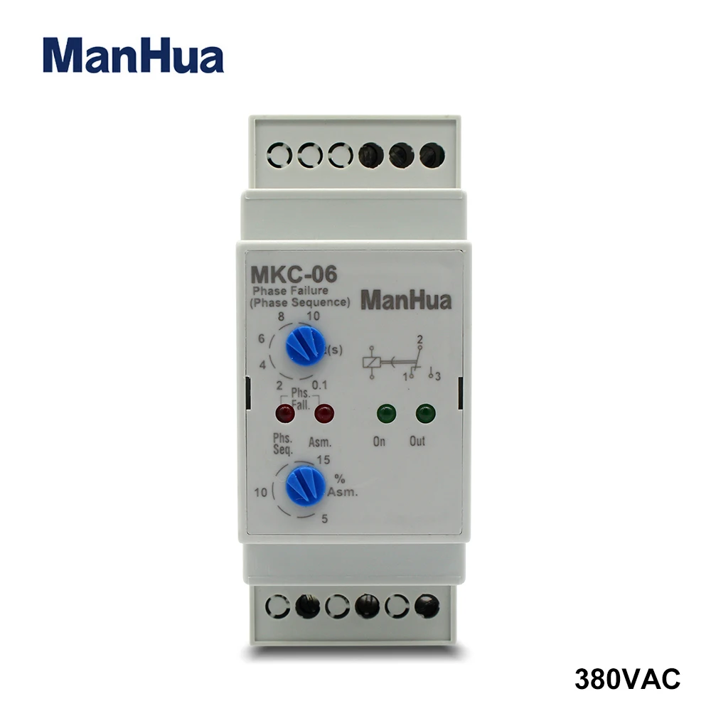 Manhua 3 Phase Failure Device 380v Mkc-06 Din Rail Protect Motor From ...