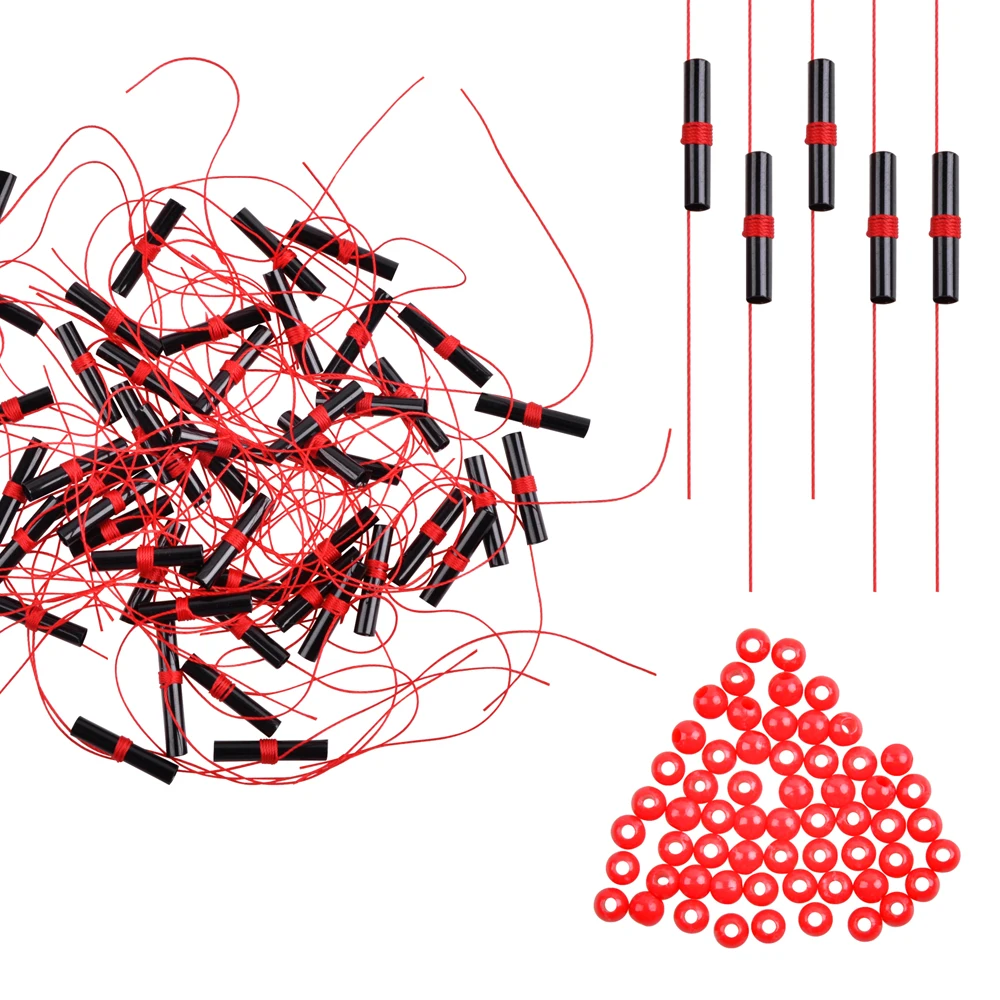 Slip Floats Bobbers 100-Piece Fishing Bobber Stops - Plastic Bead Slip ...