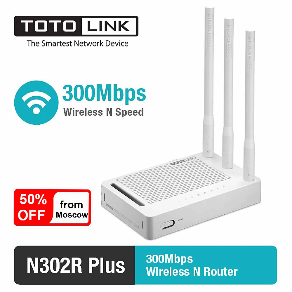 Totolink Wireless Router N302r+ 300mbps 2.4ghz 4 *10/100mbps Lan Ports ...