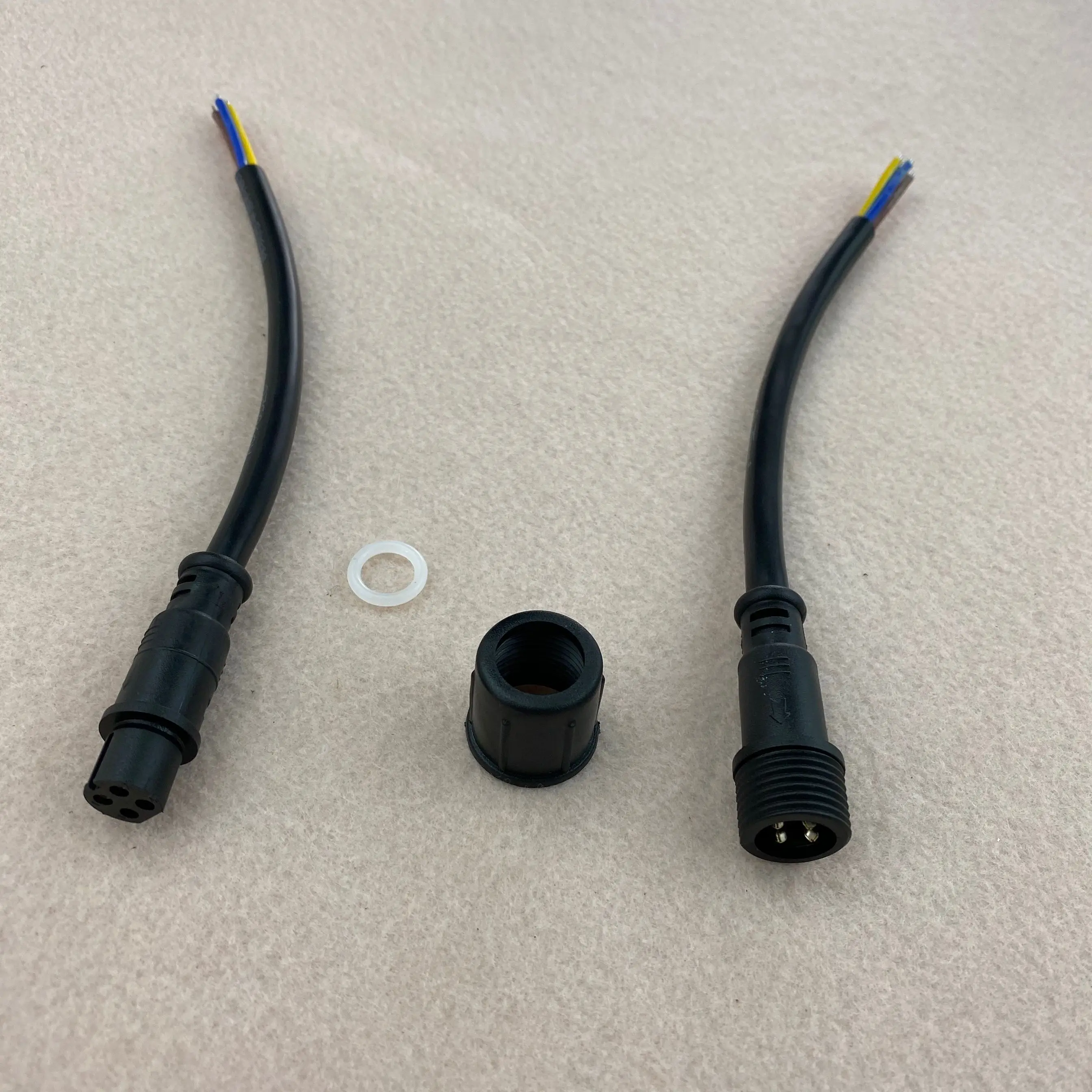 xConnect 4 Core BLACK Waterproof pigtail,20cm long each;male and female ...