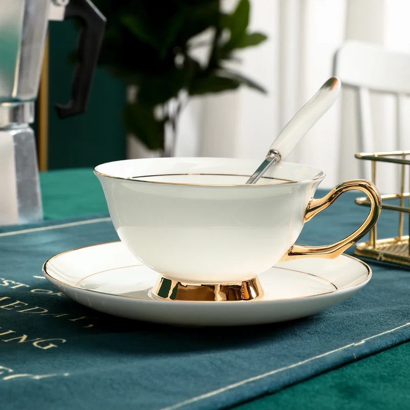 Pure White Gold Edge Coffe Cup Espresso Cups Elegant Ceramic Cup Noble ...