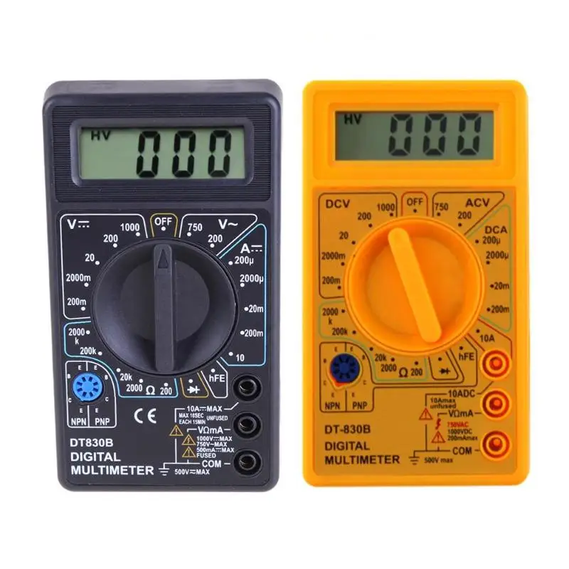 DT 830B multímetro Digital LCD de 2 colores, AC/DC 750/1000V, Mini ...