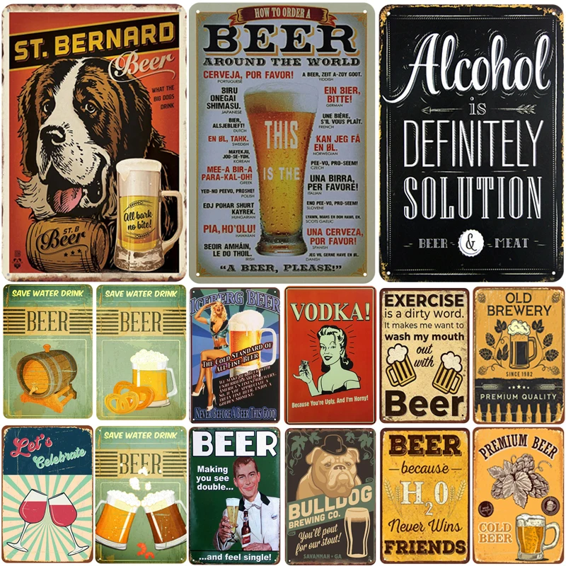 Good Beer Plaque Metal Vintage Tin Sign Pin Up Shabby Chic Decor Metal ...