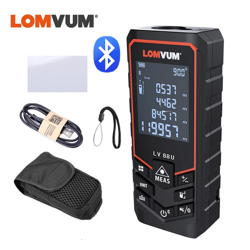 Lomvum Bluetooth Laser Distance Meter Usb Rechargeable Digital Laser ...