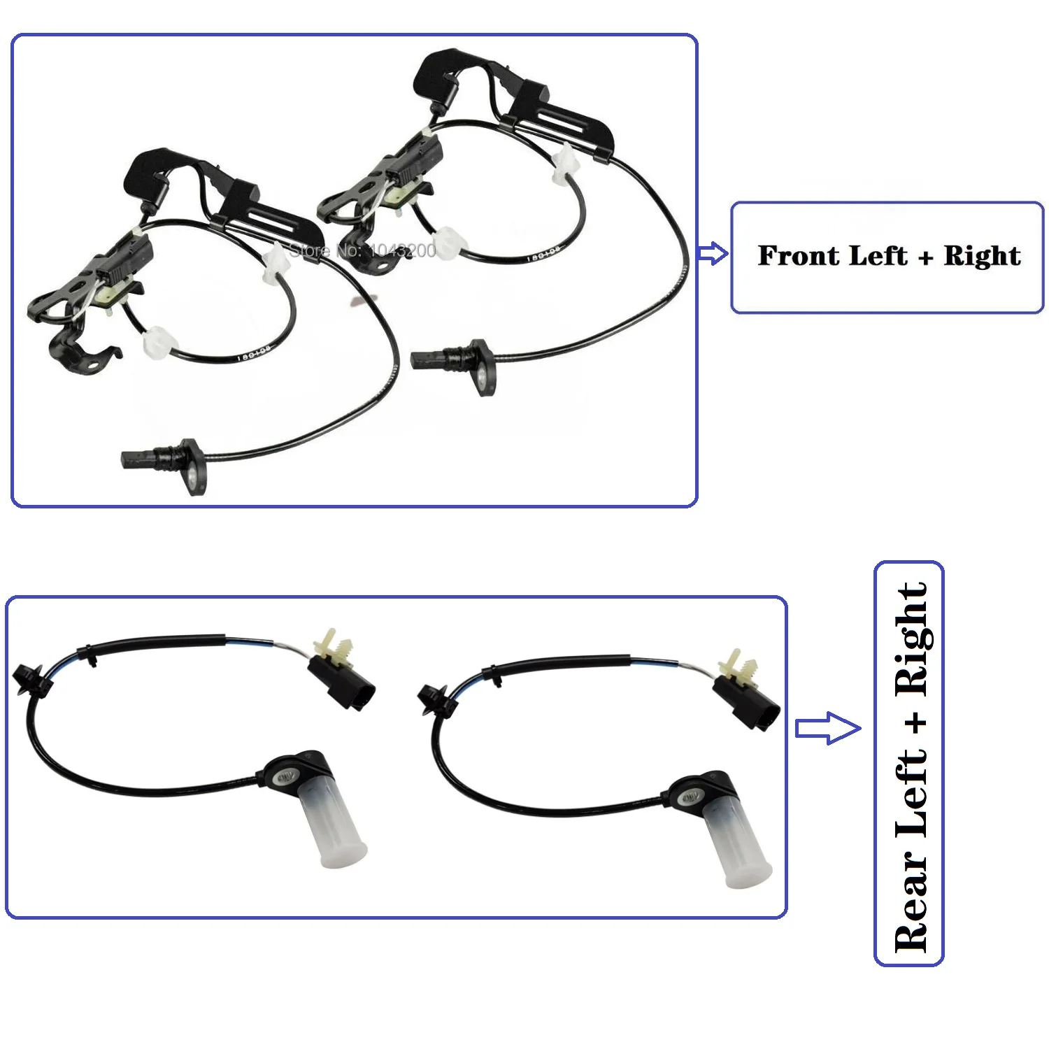 Front & Rear Abs Speed Sensor For Ford Ranger T64 2.2TD / T65 3.2TD ...