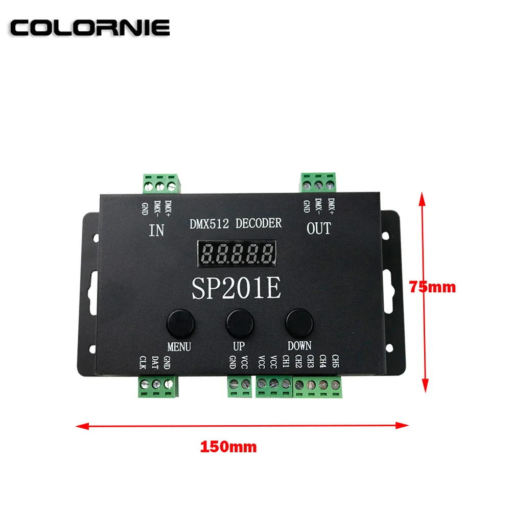 ALITOVE WS2812B WS2811 DMX To SPI Controller Decoder, W/ 99 Color Modes, Channel DMX 512 RGB WW ...