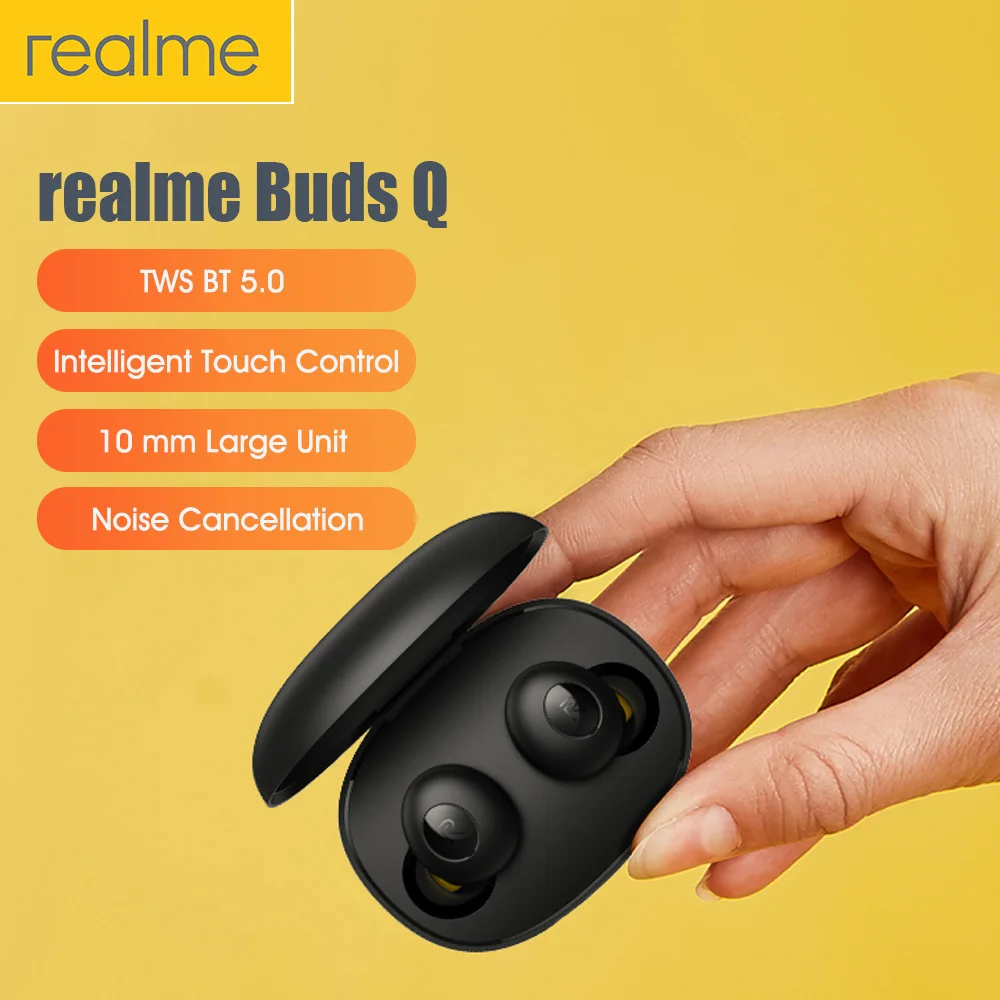 Realme Bud Q TWS Earphone Nirkabel Bluetooth Headphone Headset Koneksi ...