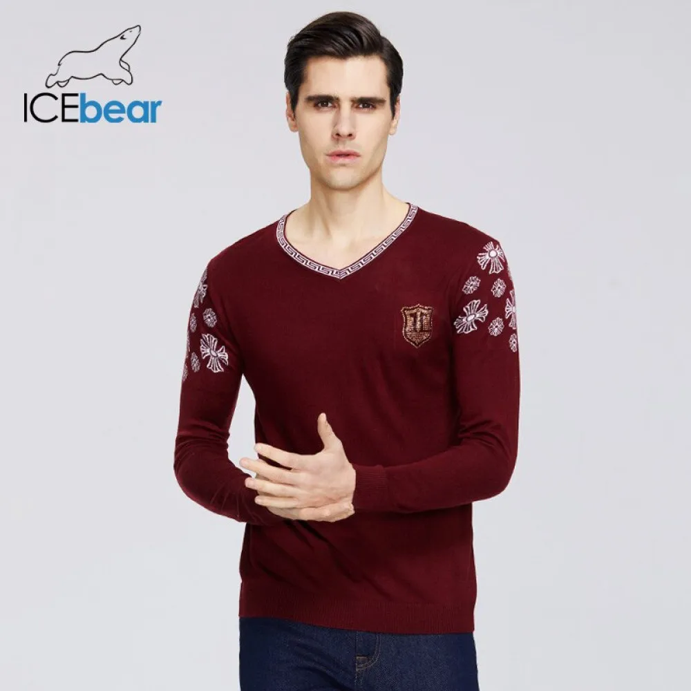 ICEbear 2020 new men's spring sweater casual v neck sweater business ...