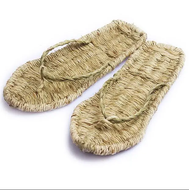 Chinese Flip flops Grass Weave Slippers Summer Straw Men Shose ...