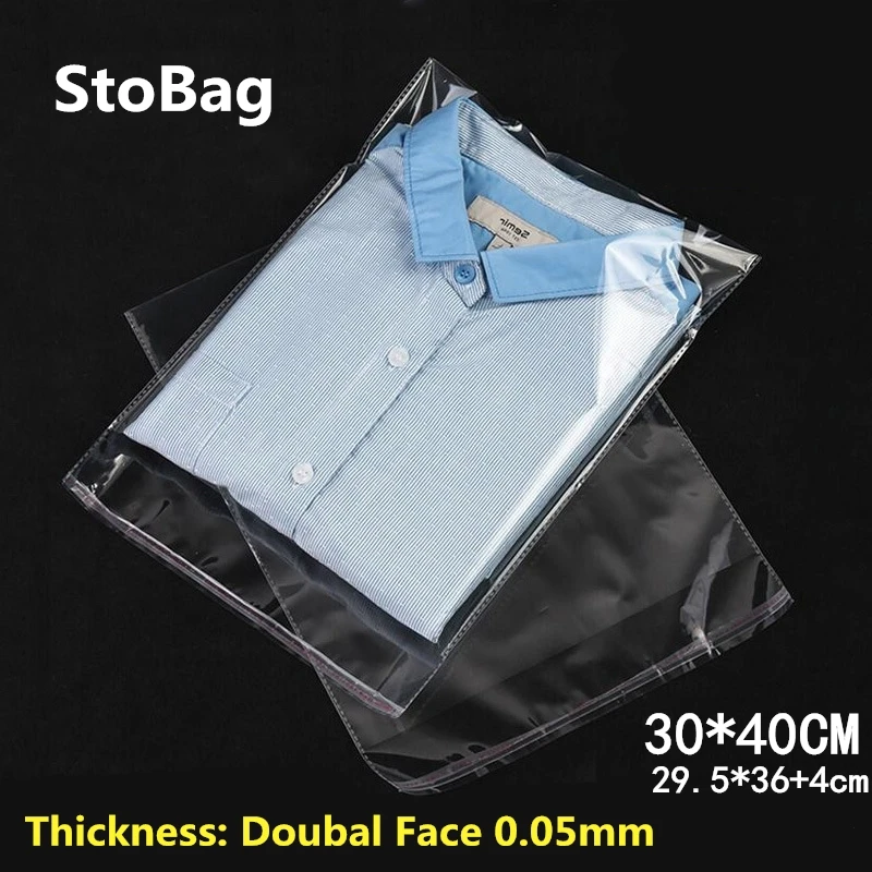 Stobag 100pcs 30*40cm Transparent Self Adhesive Plastic Opp Resealable ...
