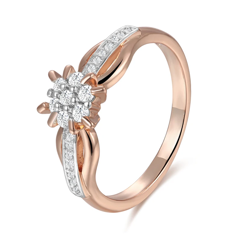 FJ Women Wedding White Flowers Crystal 585 Rose Mixed Gold Color ...