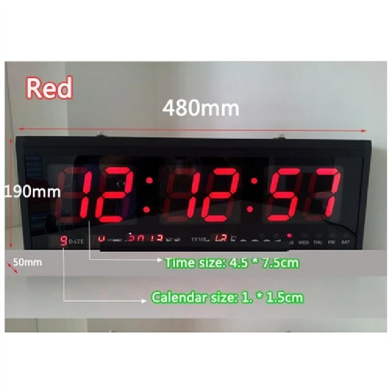 HT4819SM-9-red-letters-Aluminum-Large-Digital-Clock-Big-LED-Watch ...