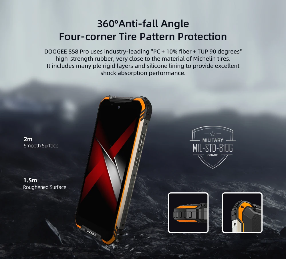 Rugged Waterproof Mobile Phone | Doogee Waterproof Mobile Phone - S58 ...