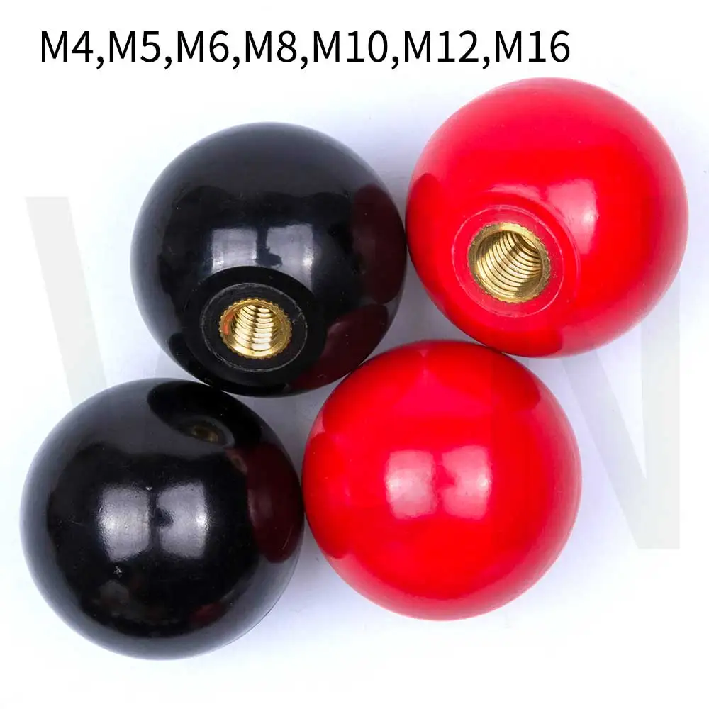 M4-M16 Black Red Round Ball Resin Ball Knobs Bakelite Lever Knob Grip Handles Of Furniture Or ...