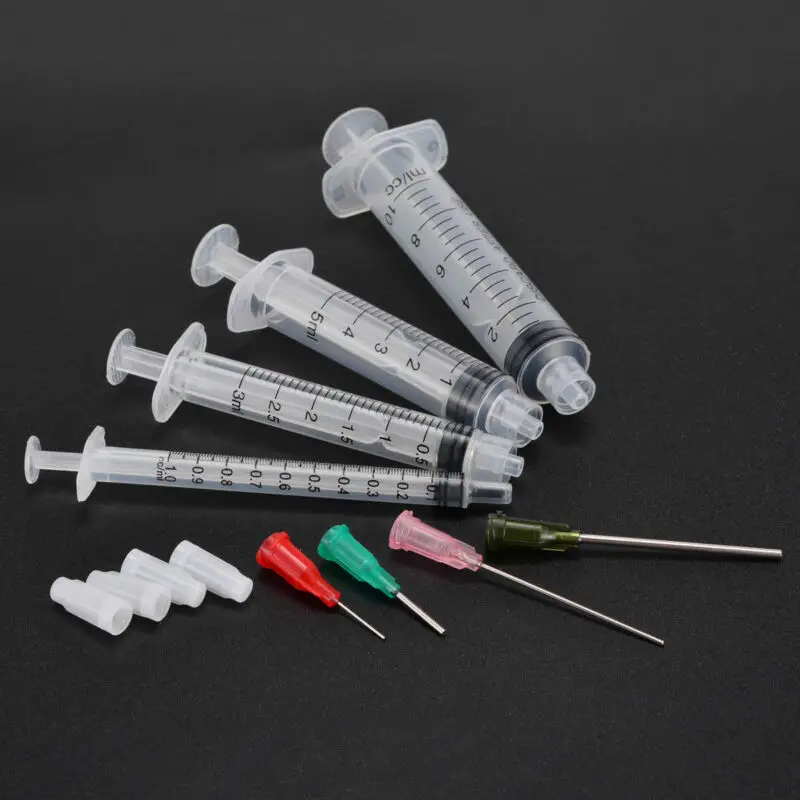 12pcs/set 1/3/5/10ml Syringes Set 14/18/20/25GA Blunt Tip Needle with ...