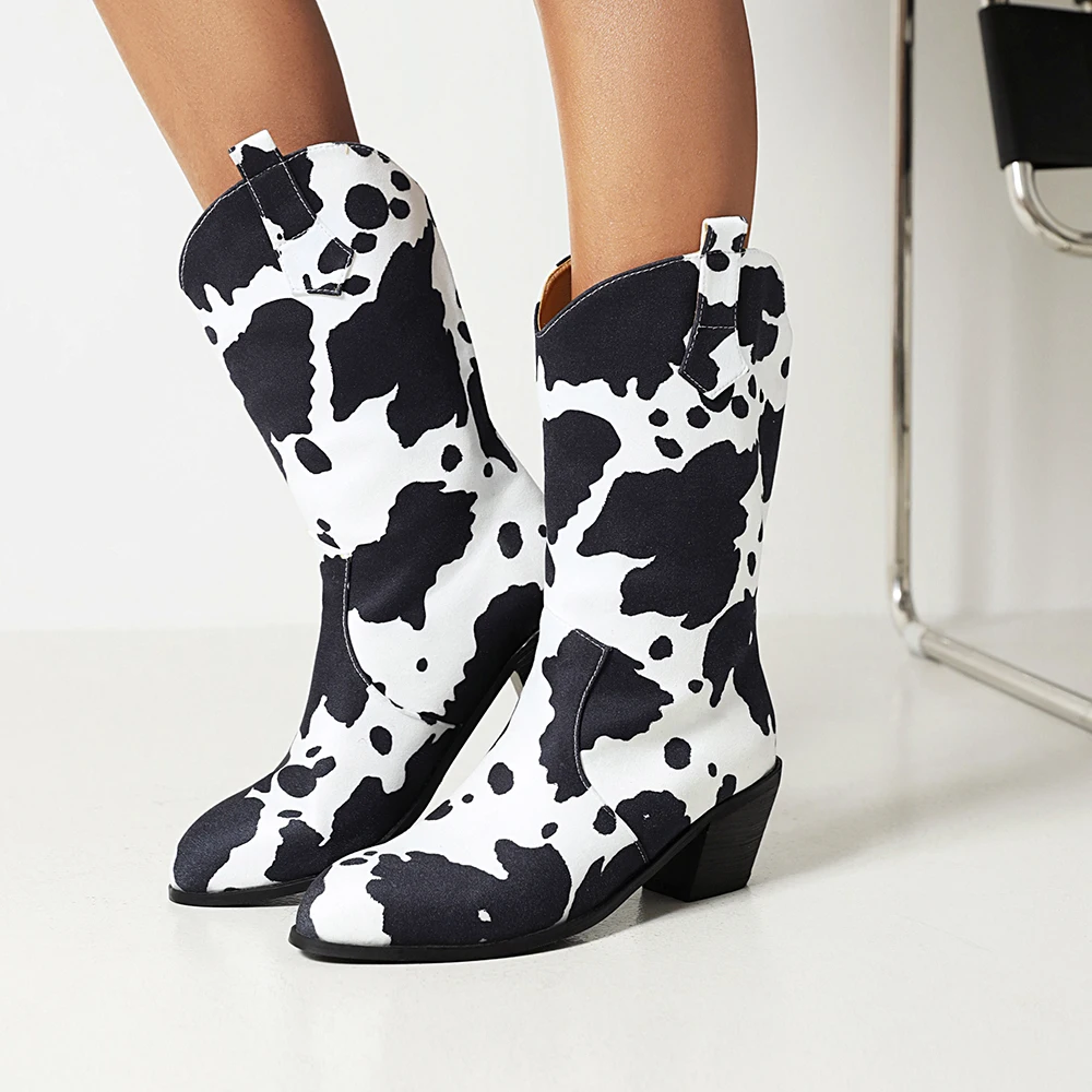 Cow Pattern Shoes | Cow Pattern Boots | Hot Cow Boots | Women's Boots ...